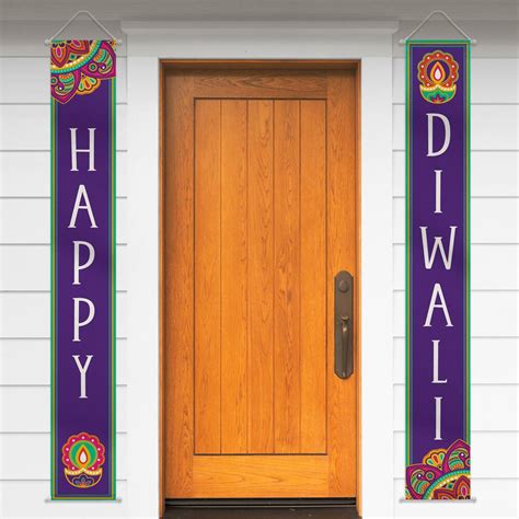 Affichettes De Porte Suspendues Pour Maison Amscan Diwali Paq 2
