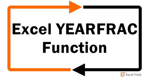 Excel YEARFRAC Function How To Use