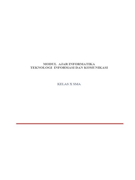 Modul Ajar Informatika 2 Teknologi Informasi Dan Komputer Pdf