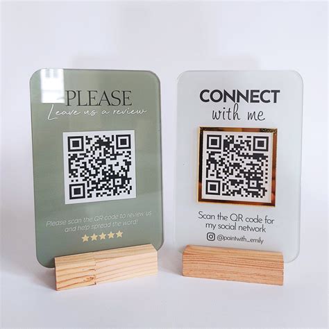 Mini Qr Code Social Media Display Sign Facebook Instagram Business Sign