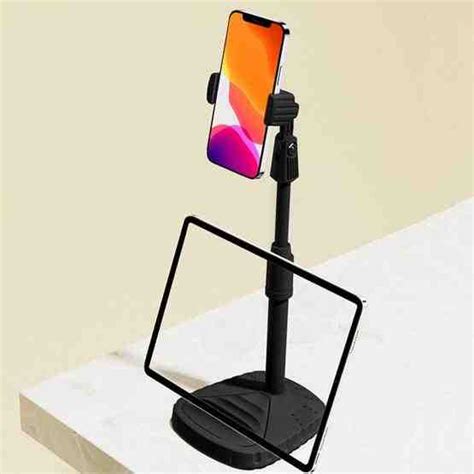 Desktop Live Mobile Phone Telescopic Folding Bracketclassic Black