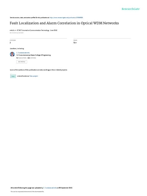 Fault Localization And Alarm Correlation In Optica Pdf Wavelength Division Multiplexing