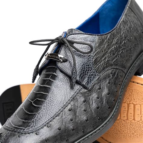 Belvedere Bolero Genuine Ostrich Shoes Gray R43