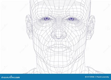 Wire Frame Cyber Man Face Stock Illustration Illustration Of Nose