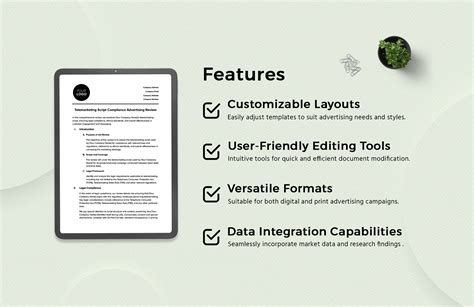 Telemarketing Script Compliance Advertising Review Template In Word