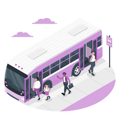 Ilustraci N Conceptual De La Gente Que Sube Al Autob S Vector Gratis