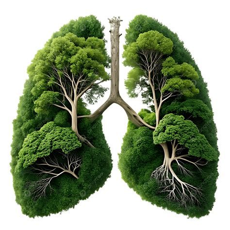 A Creative Nature Inspired Digital Artwork Depicting Green Lungs Lungs