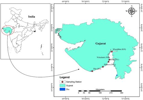 Map Showing Sampling Location Along The Coast Of The Gulf Of Khambhat Download Scientific Diagram