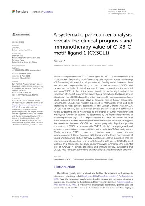 Pdf A Systematic Pan Cancer Analysis Reveals The Clinical Prognosis