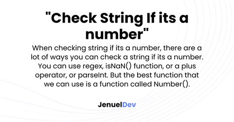 Check String If Its A Number