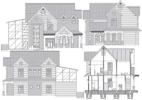Elevation Drawing Of House Design In Autocad Cadbull