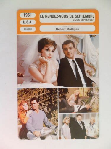 CARTE FICHE CINEMA 1961 LE RENDEZ VOUS DE SEPTEMBRE Gina Lollobrigida