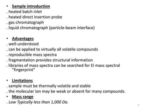 Mass Spectrometry Ionization Techniques Pptx Chemistry Science