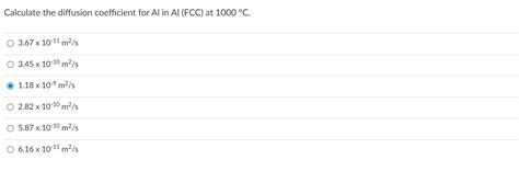 Solved Using The Diffusion Coefficient Table Below As A Chegg Com