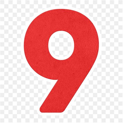 Red Number Nine Sticker Design Premium Png Sticker Rawpixel