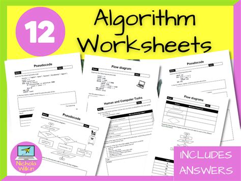 algorithms worksheets teaching resources