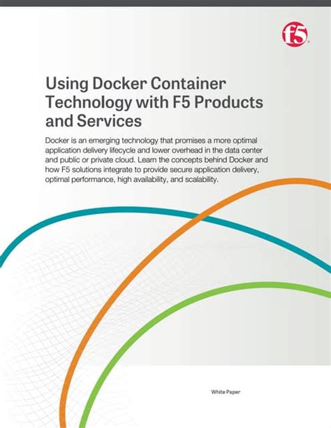 Using Docker Container Technology With F5 Networks Products And