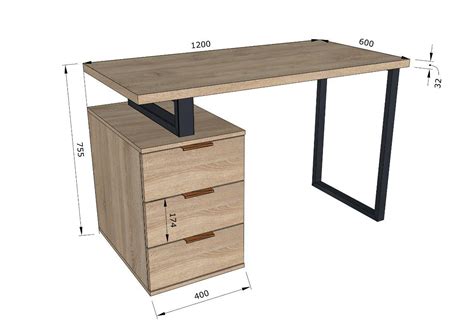 ᐉ Стіл компютерний СТК 08 Лофт з тумбою та ящиками 1200х760х600 мм Бетон 703954 • Краща ціна