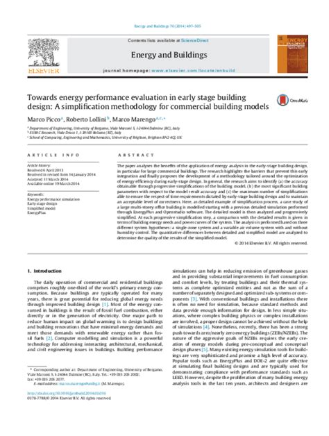 Pdf Towards Energy Performance Evaluation In Early Stage Building Design A Simplification