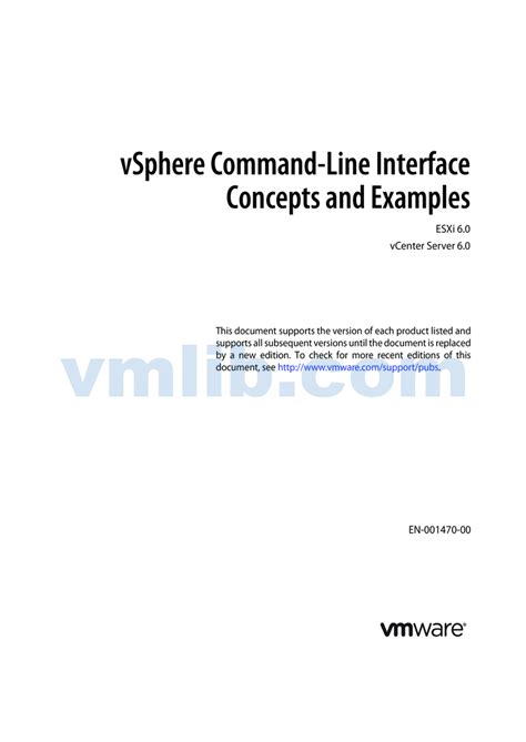 Vmware Vsphere Esxi Vcenter Server 6 0 命令行接口概念示例指南 Vm技术库