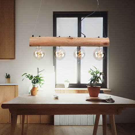Lampe à suspension suspension lampe en bois lampe de table à manger 4