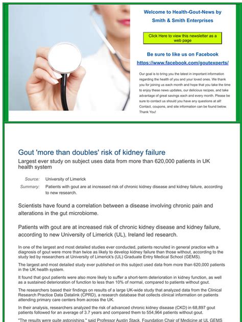 Gout Cure Us Gout Care News Gout More Than Doubles Risk Of Kidney Failure Milled