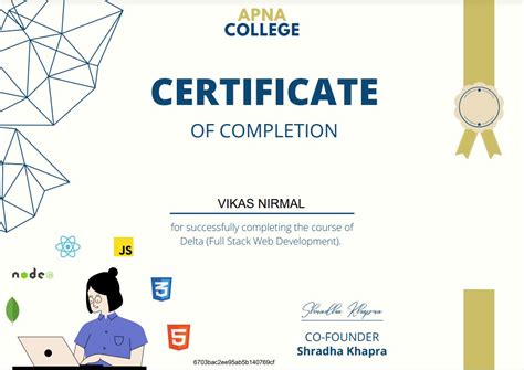 Vikas Nirmal On Linkedin Successfully Completing The Course Of Full Stack Web Development
