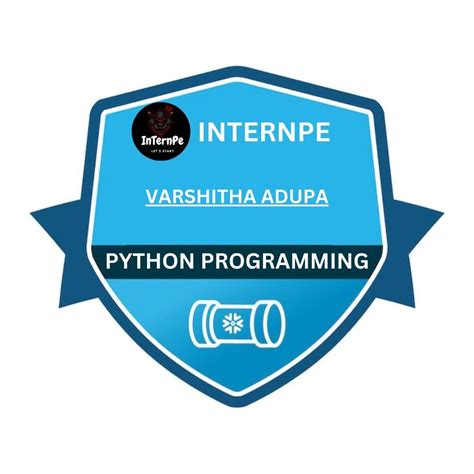 Internship Pythonprogramming Badge Digitalskills Internpe