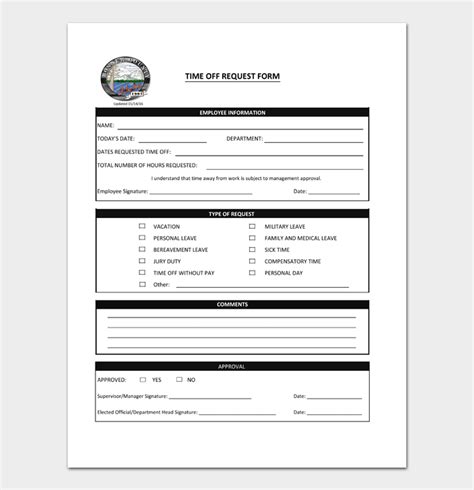22 FREE Time Off Request Forms And Templates Word PDF