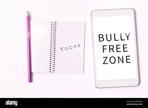 Text Sign Showing Bully Free Zone Word For Be Respectful To Other