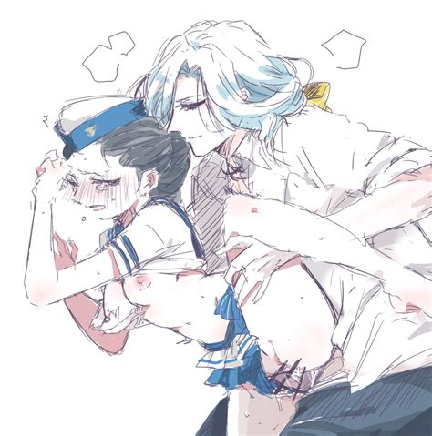 Rule 34 1boy 1girls Areolae Black Hair Blush Breast Grab Breasts