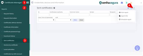 How To Access Sent Certificates Report Certificate Manager