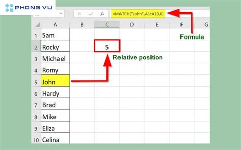 Hàm Match Trong Excel Hướng Dẫn Cách Sử Dụng Và Ví Dụ Dễ Hiểu Nhất