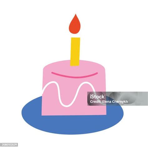 귀여운 만화 케이크 아이콘 촛불 아기 기념일 축하 파티 낙서 인사말 카드에 좋은 생일 케이크의 벡터 일러스트 생일 케이크에 대한