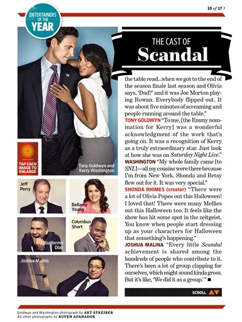 Entertainment Weekly 2013 Entertainers Of The Year The Cast Of Scandal