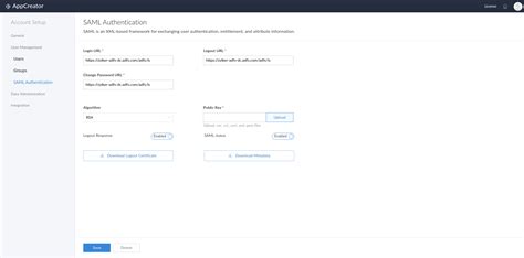 Configure Saml Authentication Manageengine Appcreator Help