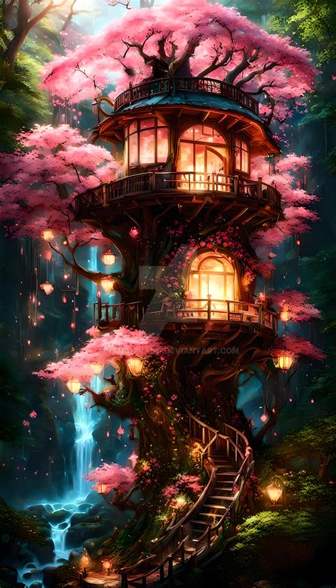 Sakura Treehouse By Nanahwang On Deviantart