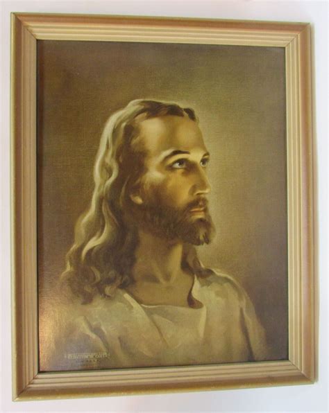 Vintage 1940 Warner Sallman Jesus 11x14 Print 1941 Kriebel Bates Usa