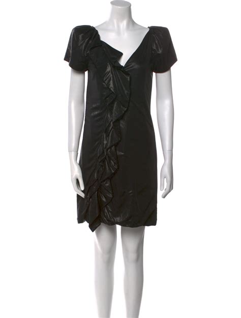 Emporio Armani V Neck Mini Dress Black Dresses Clothing Emp64449