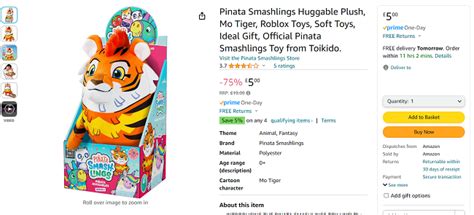 Pinata Smashlings Huggable Plush Mo Tiger £5 Amazon