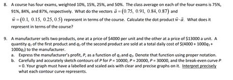 Solved A Course Has Four Exams Weighted 10 15 25 And Chegg