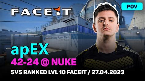 Csgo Pov Vitality Apex 4224 Nuke Faceit 5v5 Ranked Lvl 10 Apr