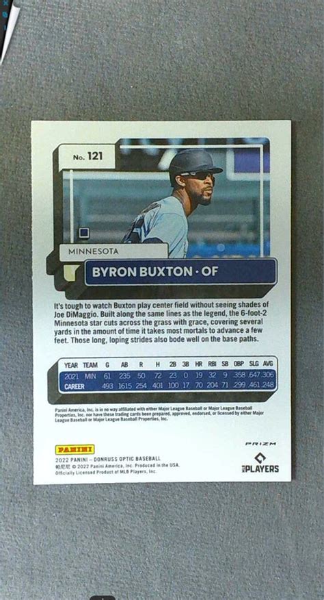 2022 Donruss Optic Silver Prizm 121 Byron Buxton Twins Ebay