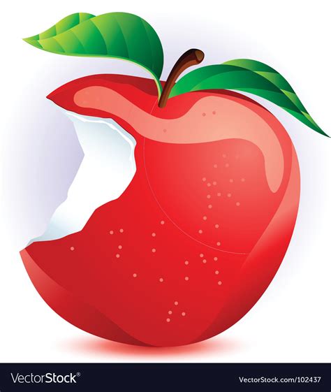 Red Apple With Bite Royalty Free Vector Image Vectorstock