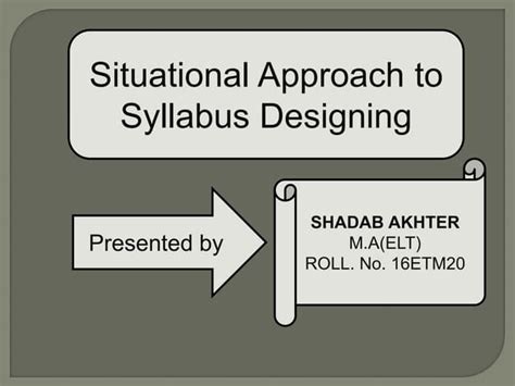 Situational Approach Of Learning Pptx