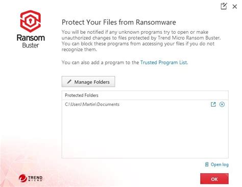 TrendMicro Ransom Buster Bảo vệ thư mục quan trọng khỏi ransomware