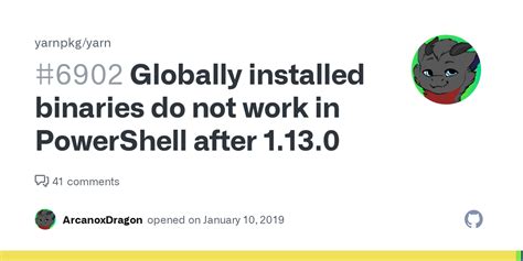 Globally Installed Binaries Do Not Work In Powershell After 1130