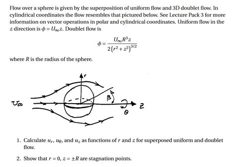 solved flow over a sphere is given by the superposition of