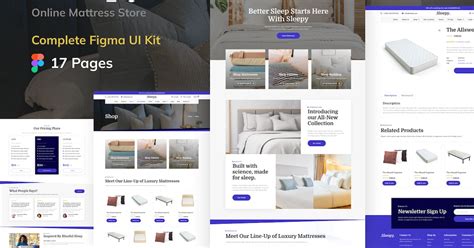 Интернет магазин матрасов и постельного белья Figma Ui Kit Наборы Ux и
