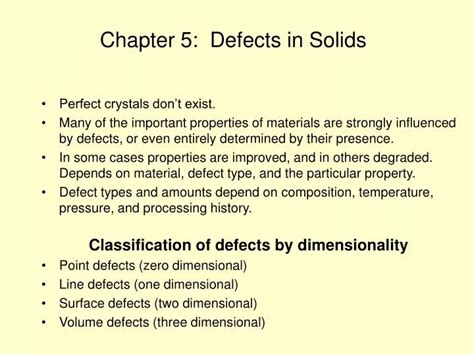 Ppt Chapter 5 Defects In Solids Powerpoint Presentation Free Download Id 5939668